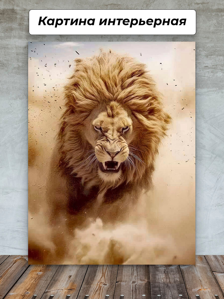 Картины для интерьера 30х40 Лев пустыня