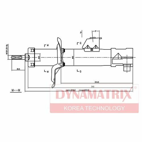 Амортизатор подвески газонаполненный Dynamatrix-Korea DSA331015 для Nissan Primera