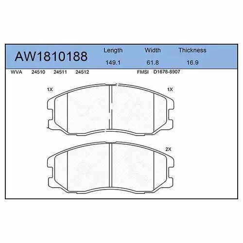 Комплект тормозных колодок AYWIparts AW1810188
