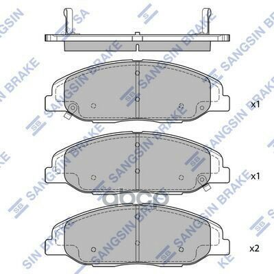 SP2255_КОЛОДКИ дисковые передние! CADILLAC CTS 3.6 08 Sangsin brake арт. SP2255