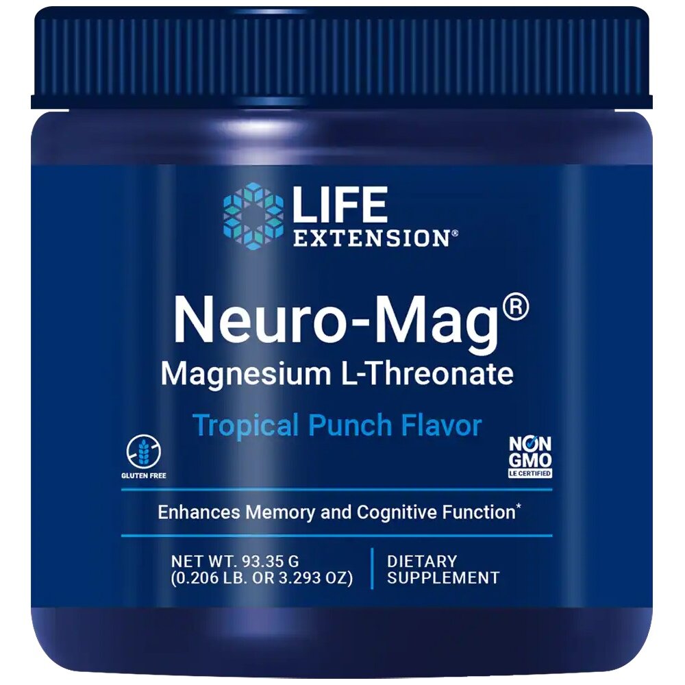Life Extension Neuro-Mag® Magnesium L-Threonate, 93.35 г, Вкус Tropical Punch / Тропический Пунш