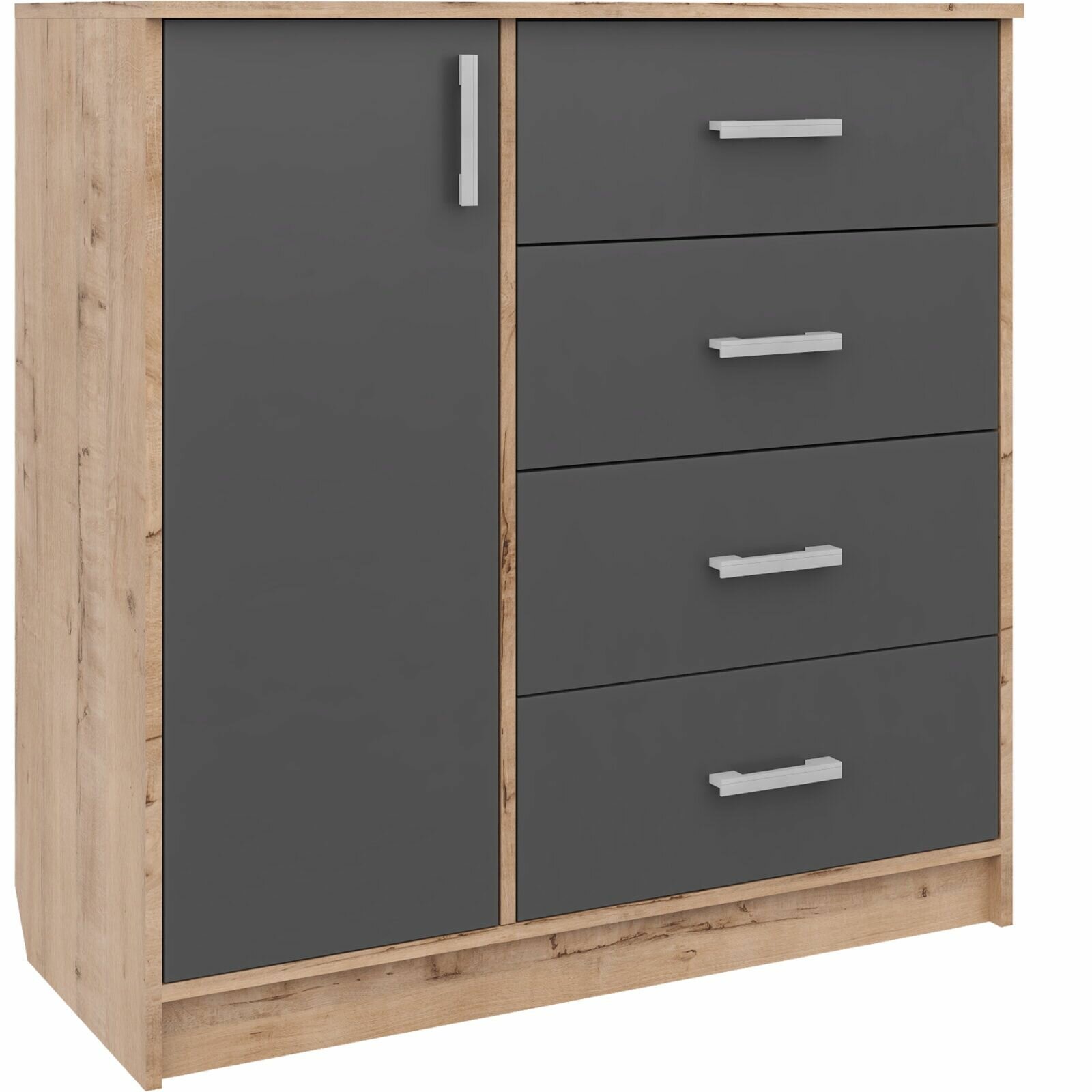 Комод № 9 (Комод 1002, ФУР.) (дуб ирландский/графит) (Аквилон)