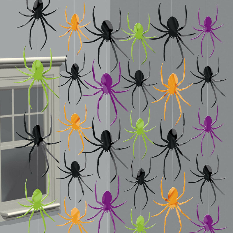 Вертикальная гирлянда "Пауки" 6 гирлянд по 2,1 м, Хэллоуин вечеринка