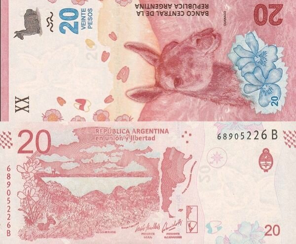 Аргентина 20 песо 2017 Гуанако UNC