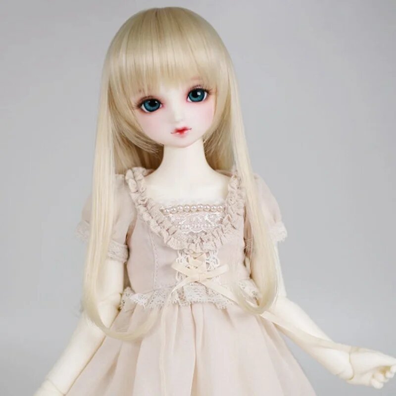Парик для кукол BJD, светлое золото, 16-18 см
