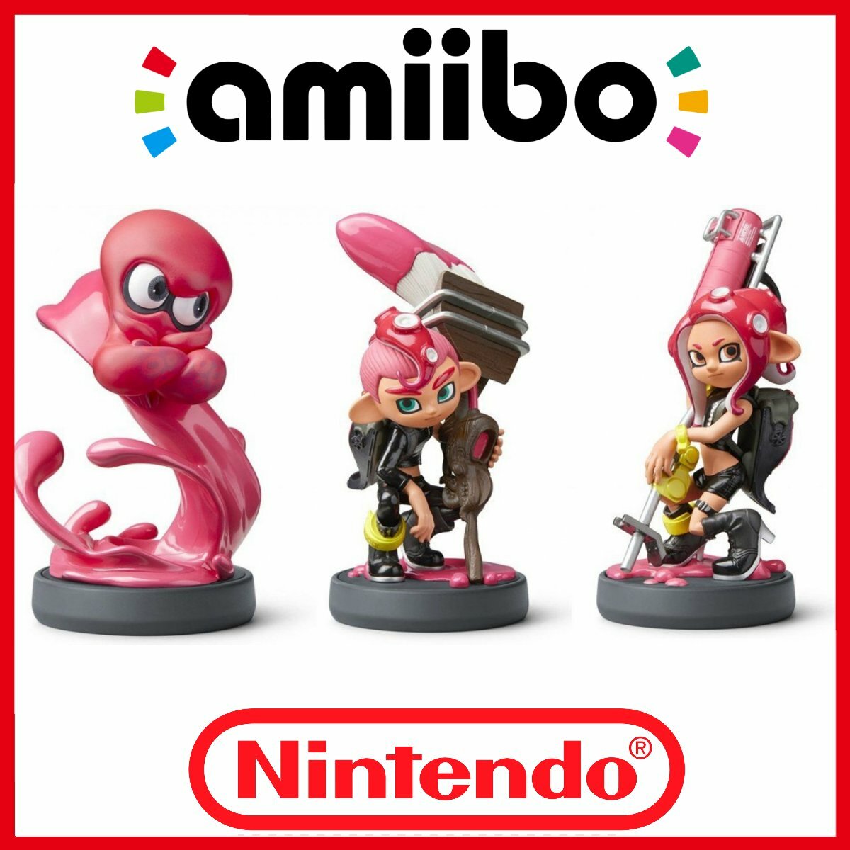 Amiibo: Комплект фигурок: Осьмолинг-мальчик, Осьмолинг-девочка и Осьмолинг-осьминог (коллекция Splatoon 2)