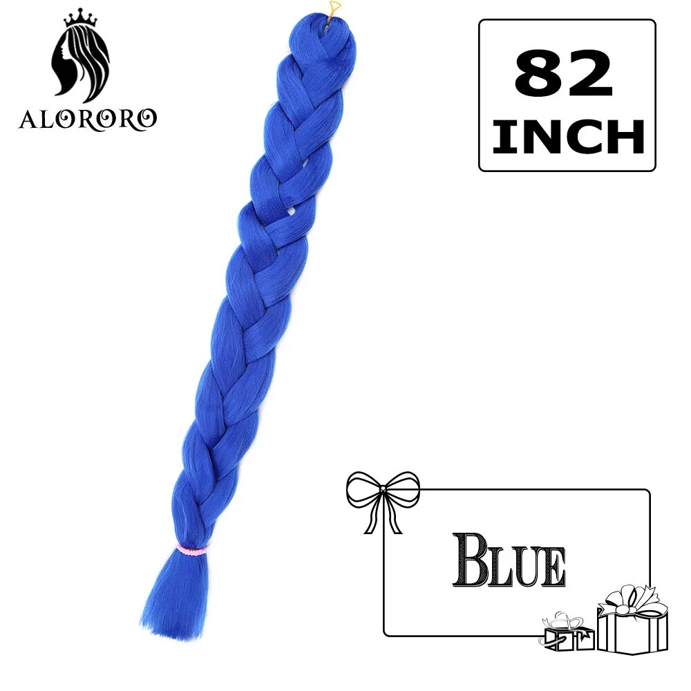 Alororo синтетические jumbo косички красные 82 дюйма 82inch-Blue