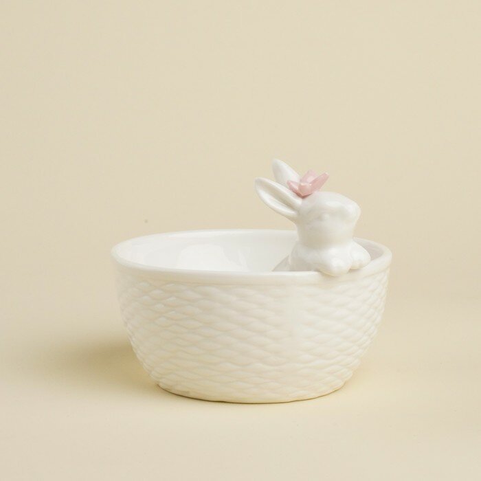 Конфетница SL Home «Лесные кролики», 13×10,7 см, цвет белый, 9850338