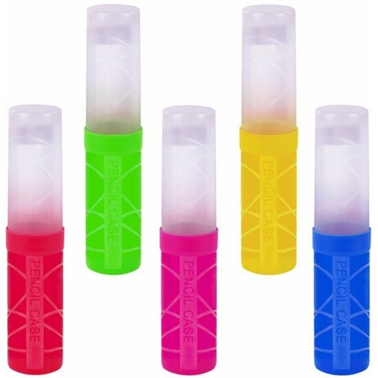 Пенал-тубус Пифагор 271582 пластиковый ассорти 5 цветов 19 5х4 5 см