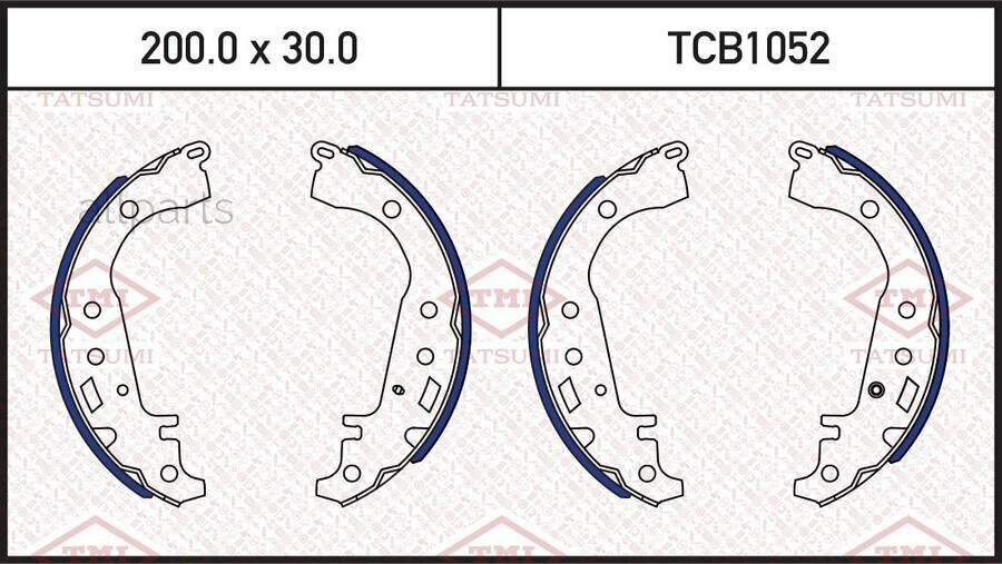 TATSUMI TCB1052 Колодки тормозные барабанные