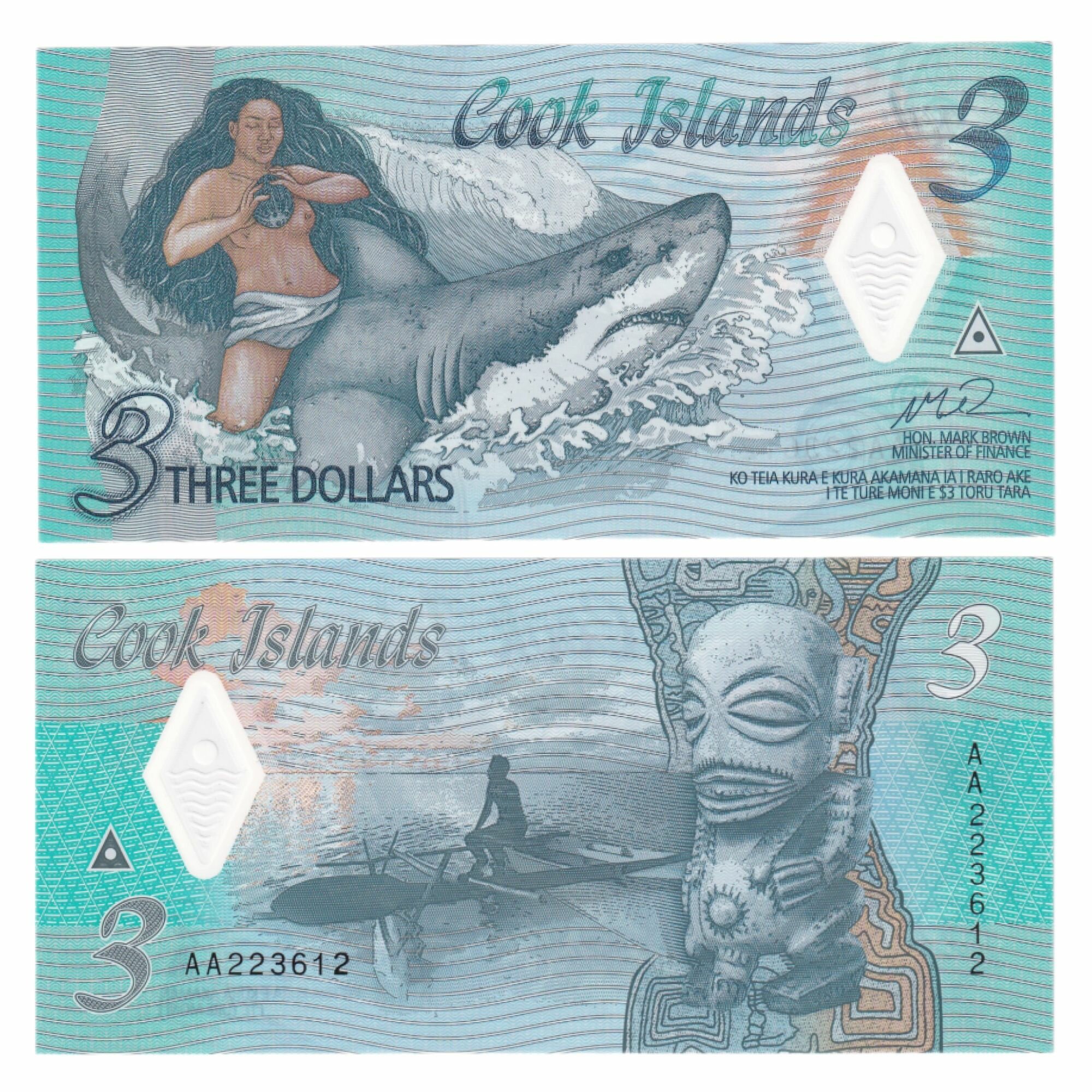 Банкнота Острова Кука 3 доллара 2021 год Uncirculated (UNC) Pick 11