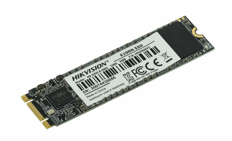 128 ГБ SSD M.2 накопитель Hikvision E100N HS-SSD-E100N/128G(HS-SSD-E100N/128G) - SATA3 6.0 Гбит/с, чтение - 550 Мб/с, запись - 440 Мб/с, 3D TLC NAND