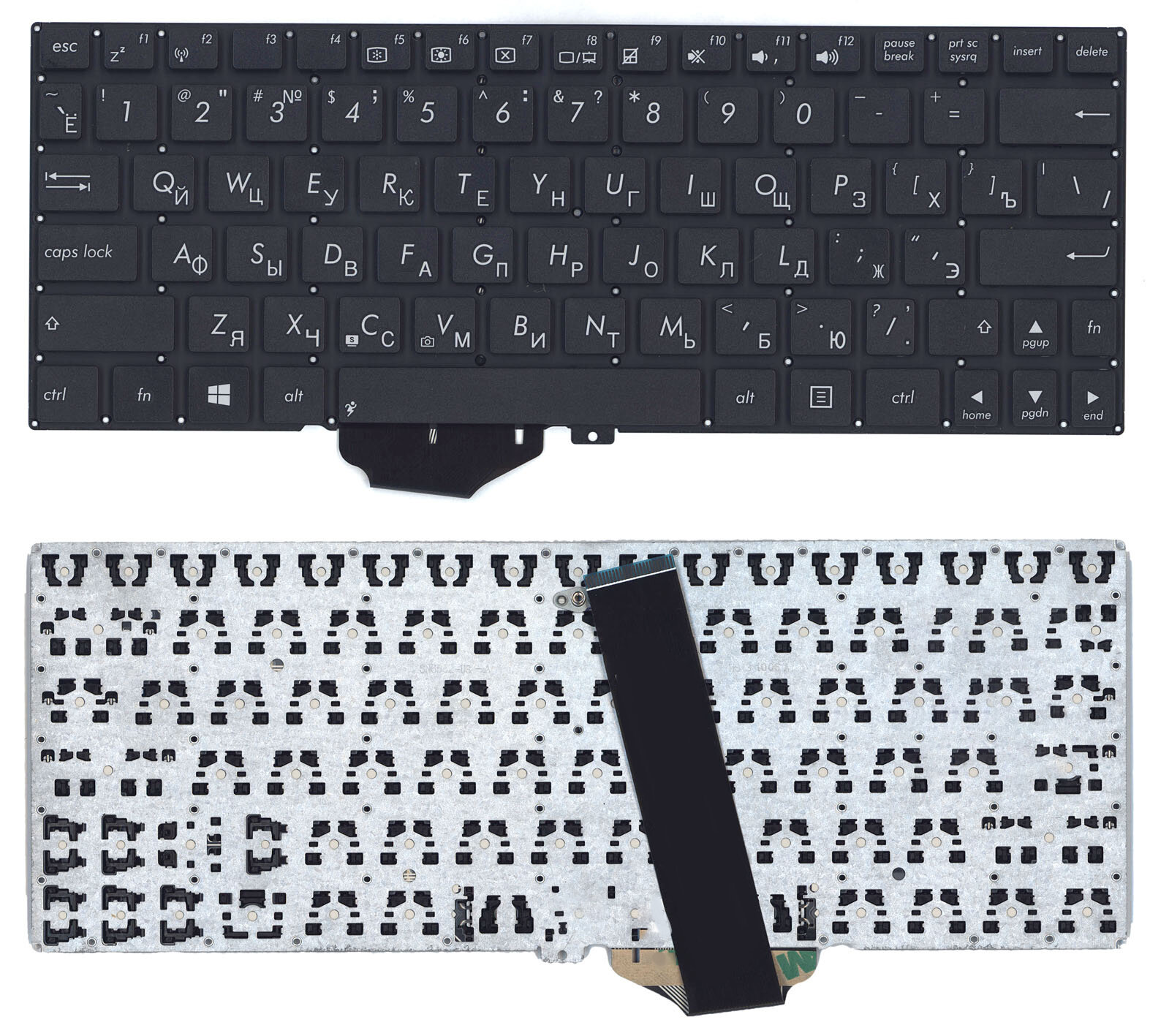 Клавиатура для ноутбука Asus Vivobook X102 черная без рамки