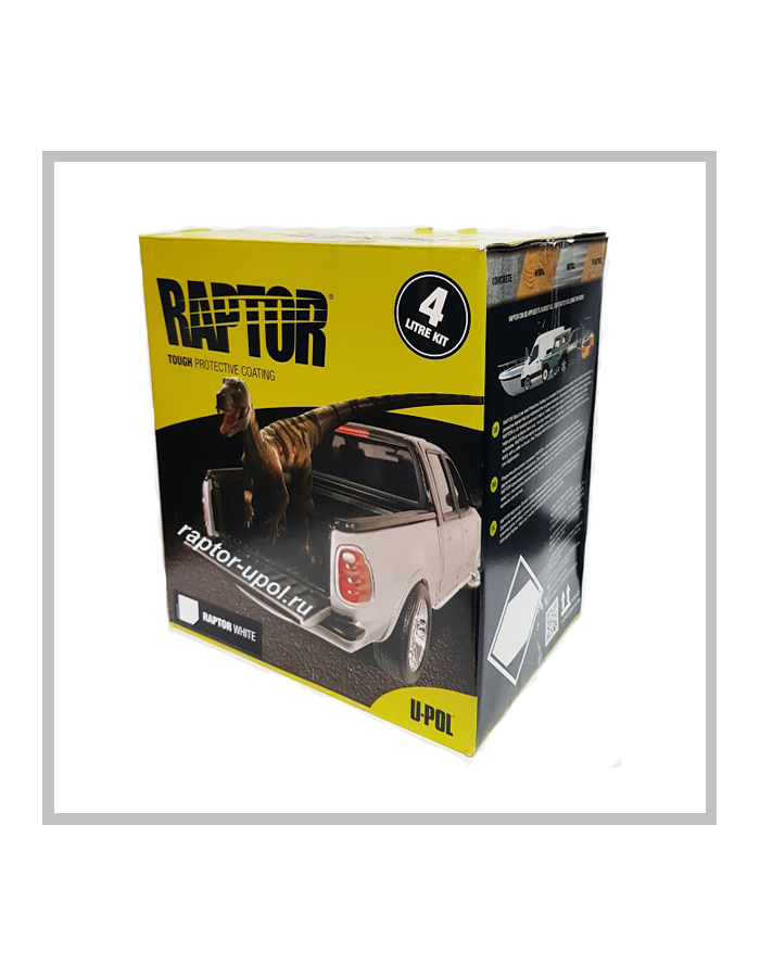Покрытие защитное повышенной прочноcти RAPTOR белое, с отвердителем 2K U-POL 4л+1л