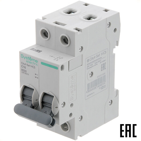 Автоматический выключатель City9 C9F36216 C16А/2п/ 6кА на Din-рейку Systeme Electric