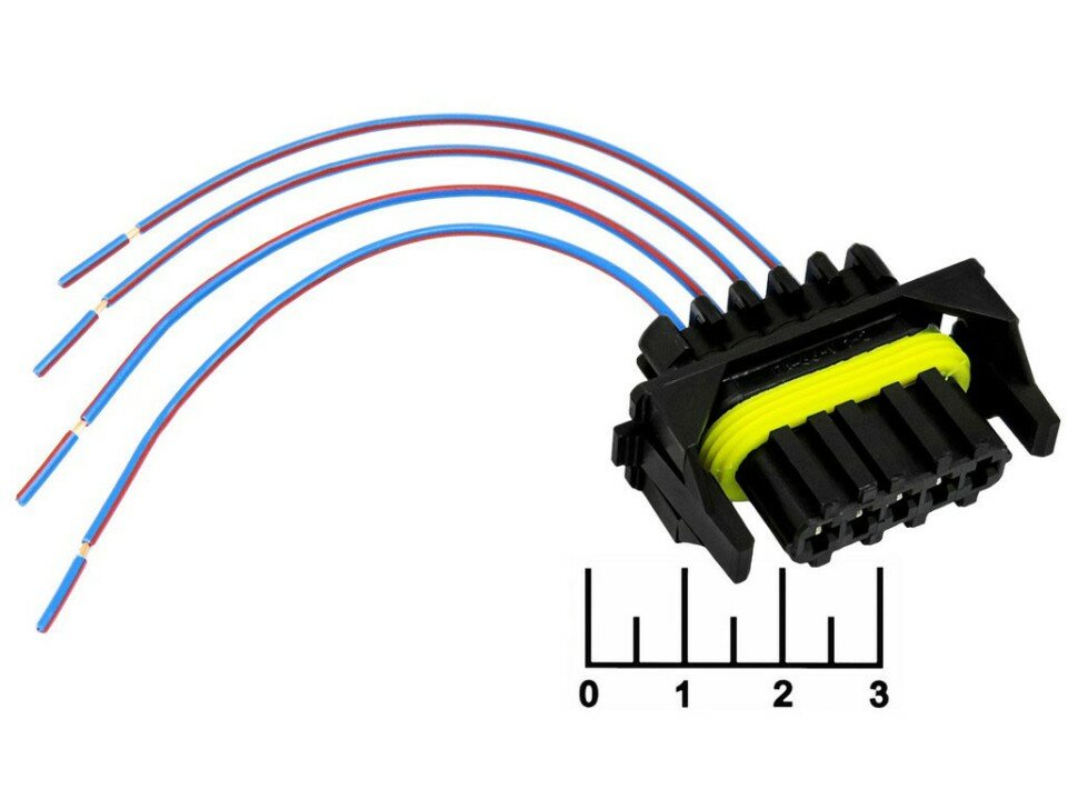 Разъем 4pin гнездо влагозащищенный на проводе 09441602 Cargen (AX505)