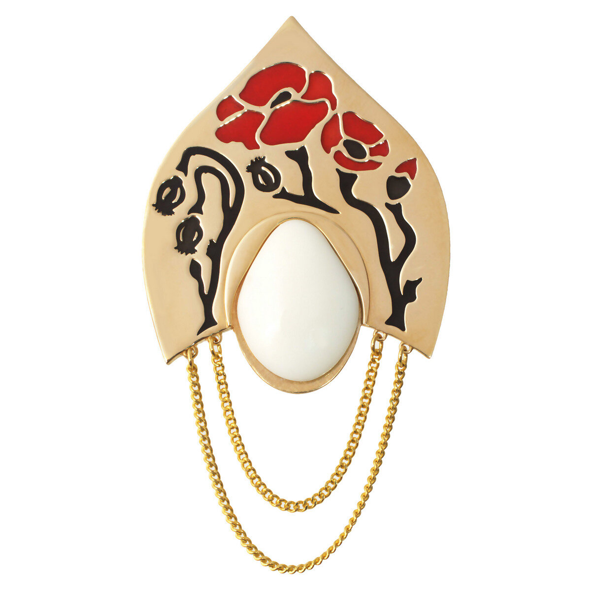 Брошь, фарфор