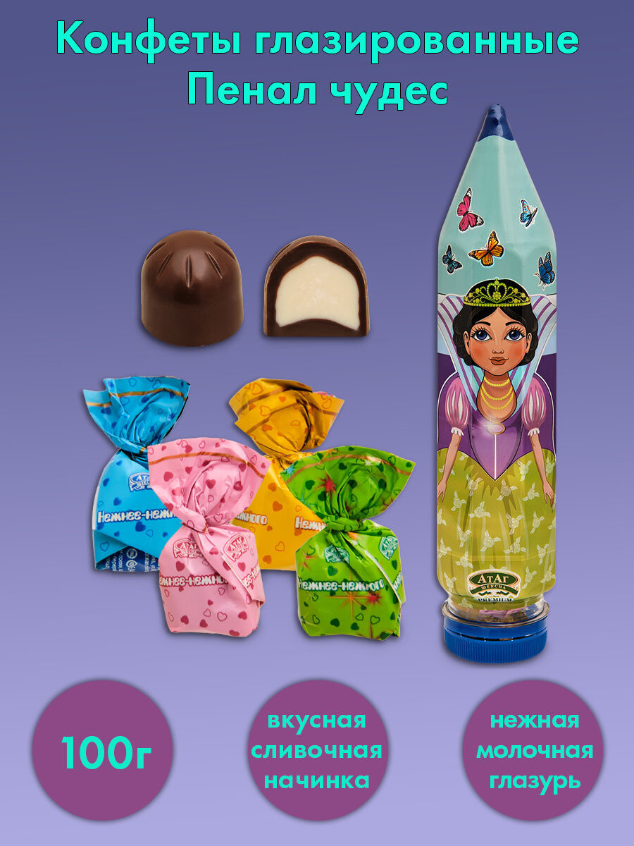 Конфеты глазированные 'Пенал чудес', 100 г