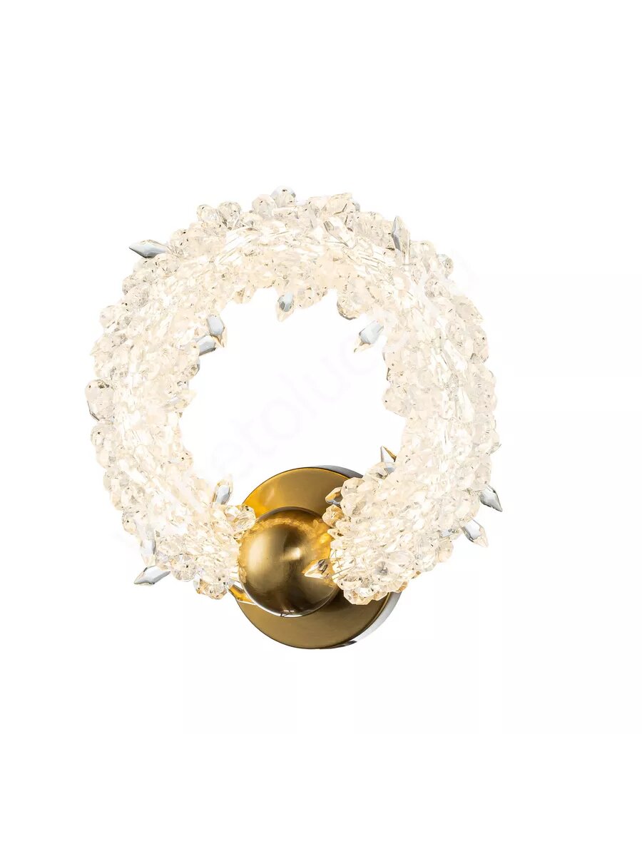 Бра newrgy lighting 83557-D250, латунь, матовое золото, золотистый, цоколь встроенные светодиоды, свет холодный белый, нейтральный белый, теплый белый, для спальни