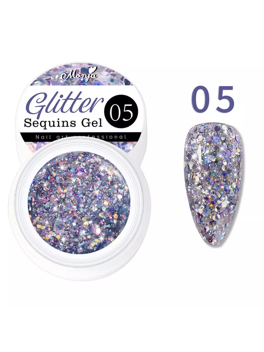 Гель для дизайна ногтей с глиттером
