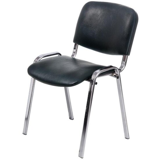 Стул для посетителей Attache FA_EChair Лайт (изо) хром к/з черн. V-14/PV-1