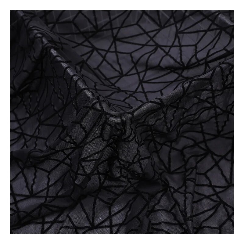 Черная эластичная бархатная ткань Evich 1х1,5 м