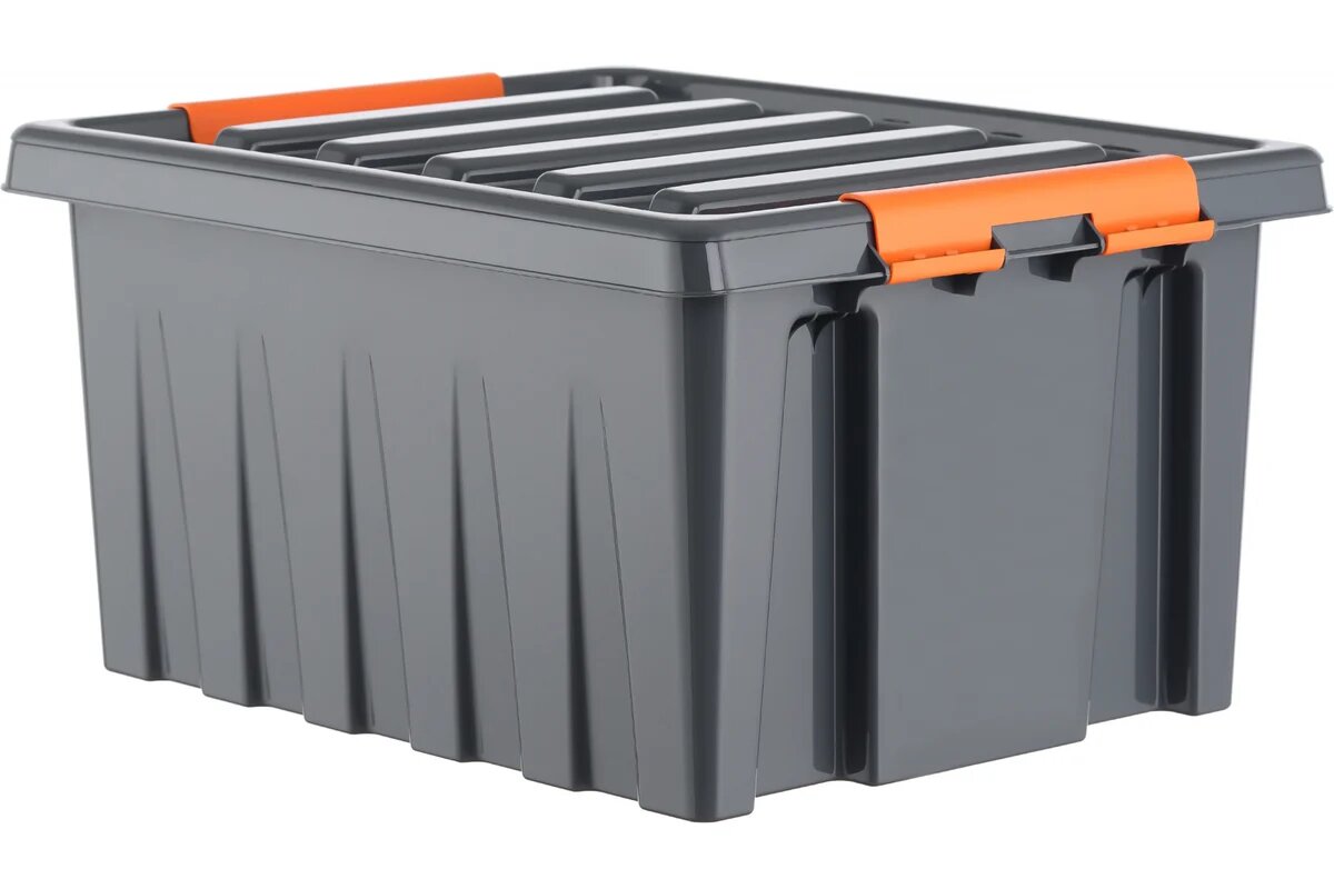 HONEYCOMB Контейнер особопрочный серии PRO 36 литров с крышкой, серый M-036-00.76new