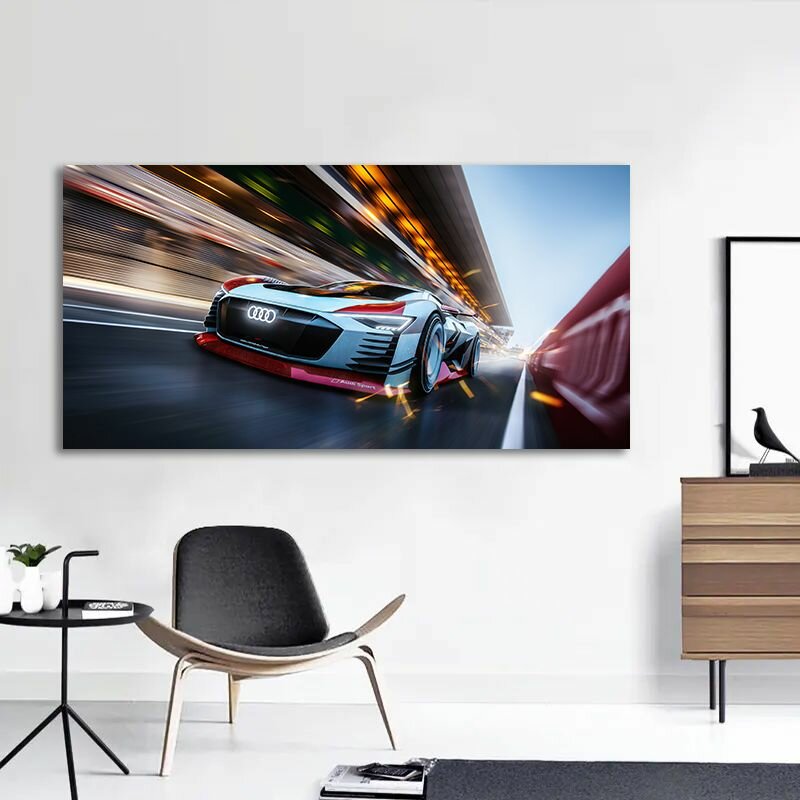 Картина "Стильные авто", холст, на подрамнике, дерево, 40x80 см