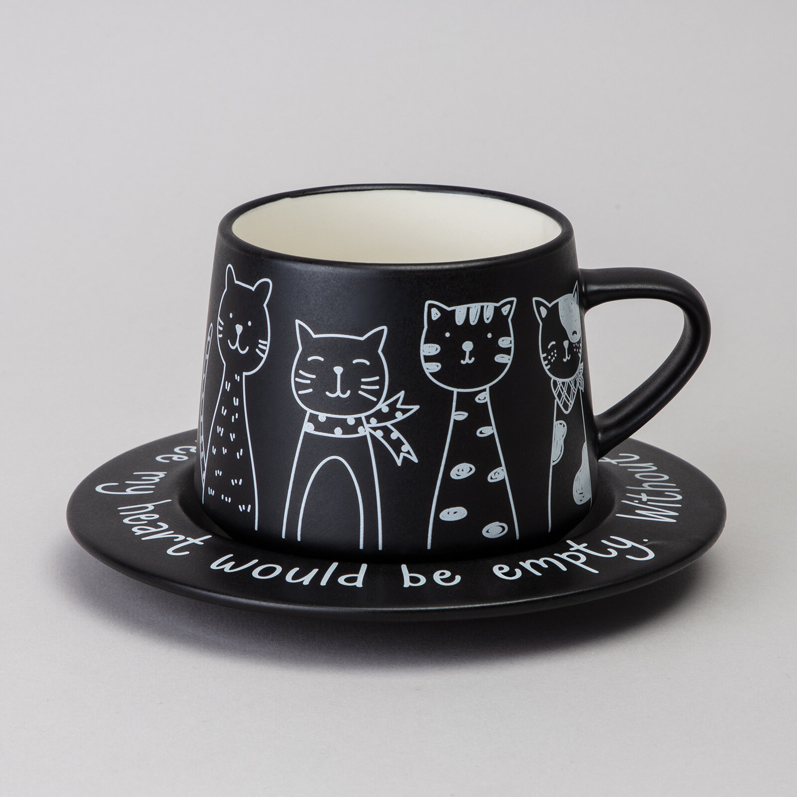 Чайный набор lefard на 1 персону коты цвет черный KSG-756-475