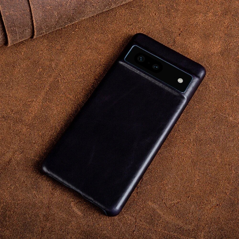 Чехол для Google Pixel 6 Pro из натуральной кожи, blue grey 10