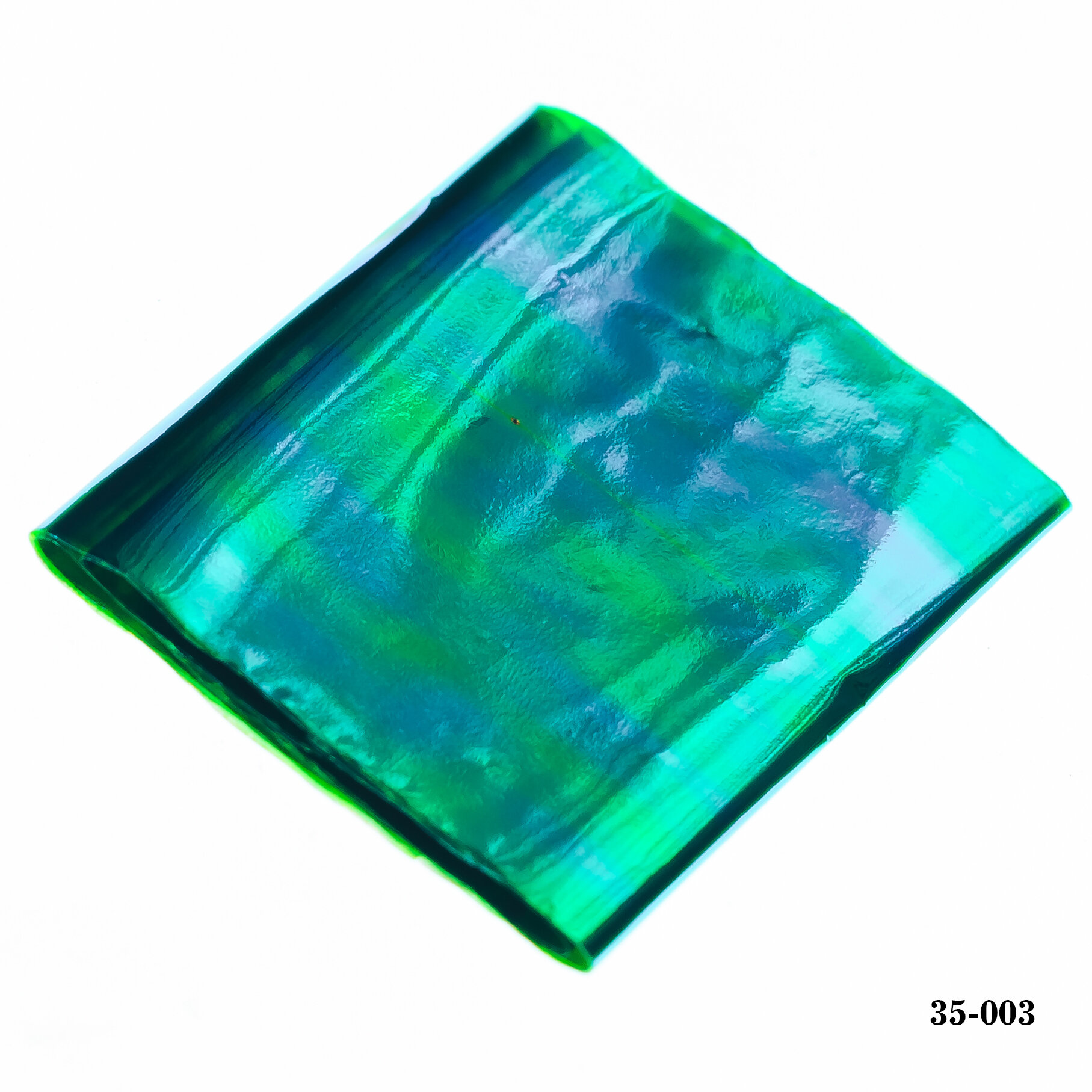 Фольга Битое стекло для декора, дизайна, творчества и nail art Hanami, изумрудный хамелеон 1м.