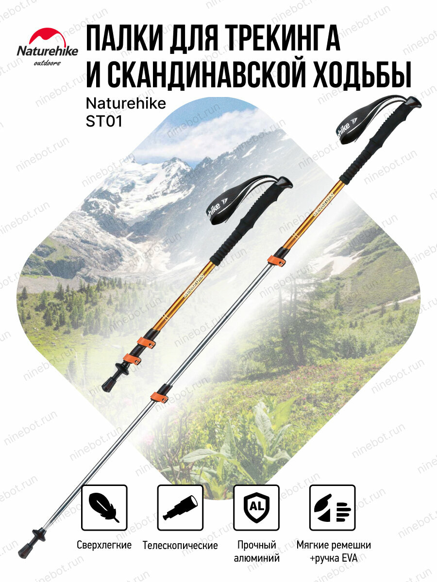 Треккинговые палки Naturehike ST01 NH17D001-Z (комплект)