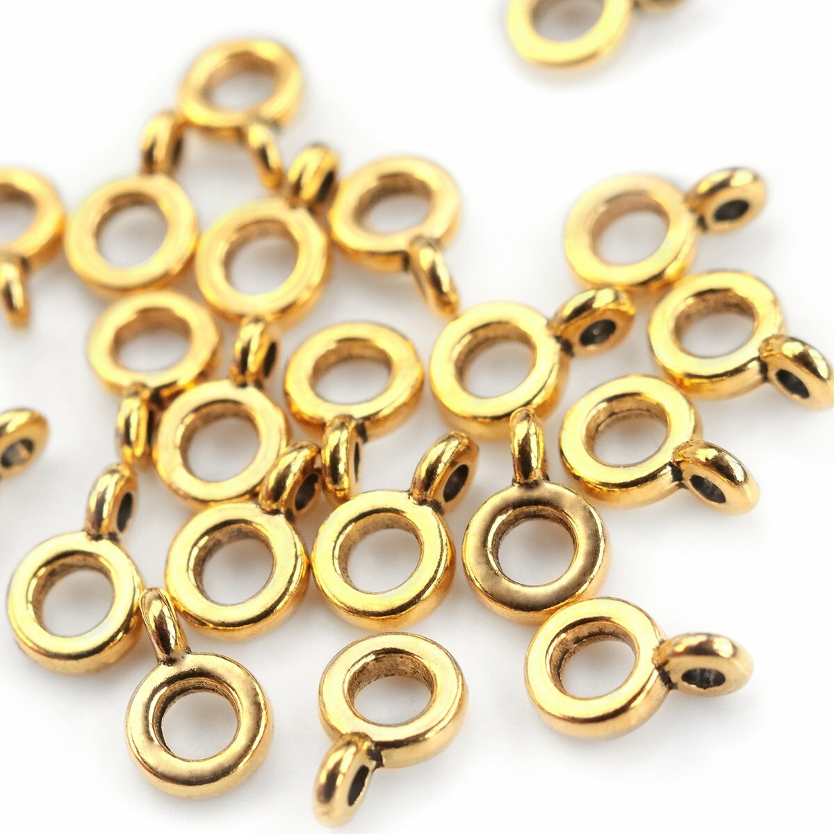 Бейл держатель для кулона подвески 60 шт для бижутерии/рукоделия, металл, цвет античное золото, размер 6.5х2 мм