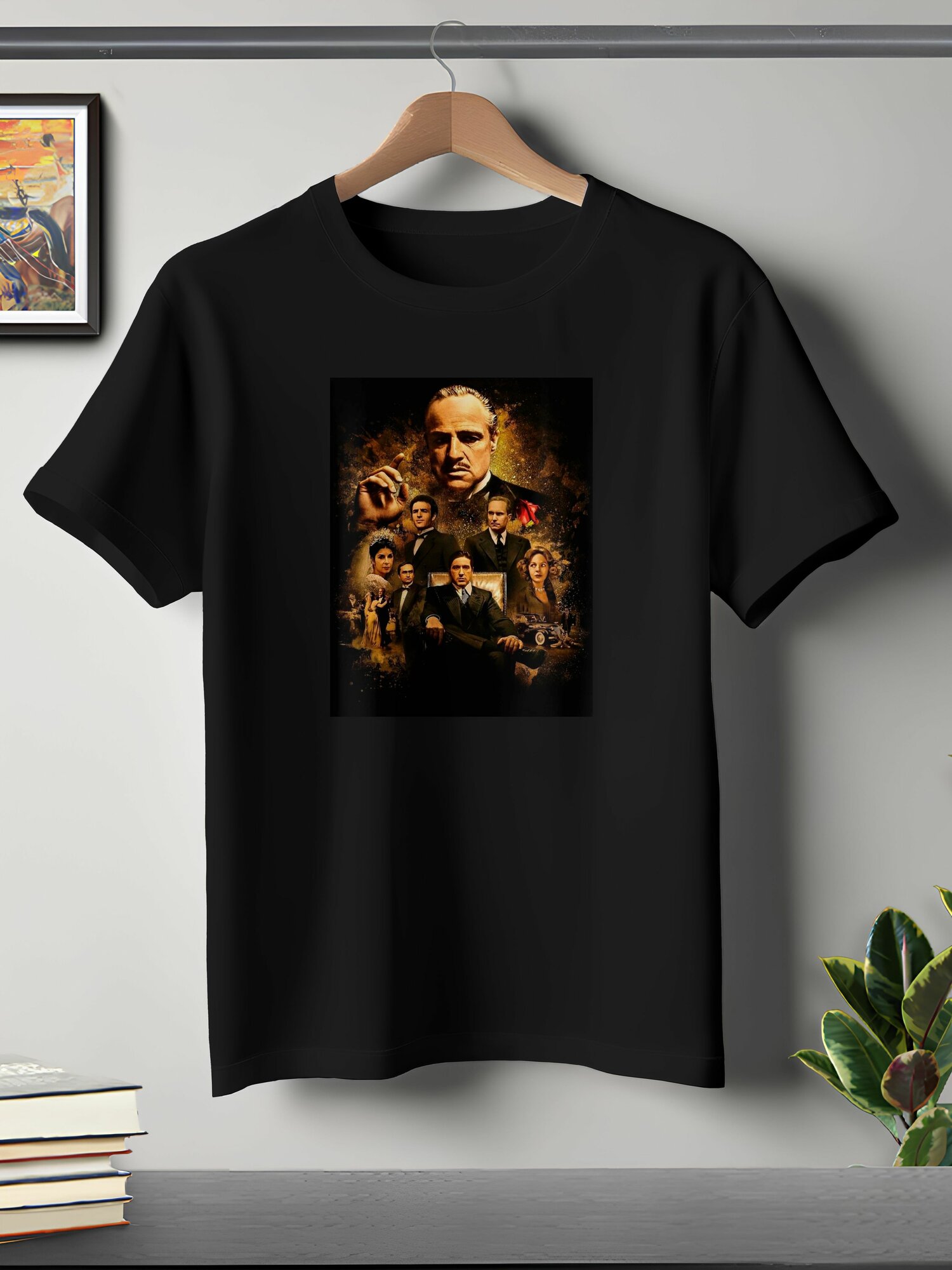 Футболка ONEQ унисекс 52-54 (XXL) размер с принтом Крестный Отец, черная