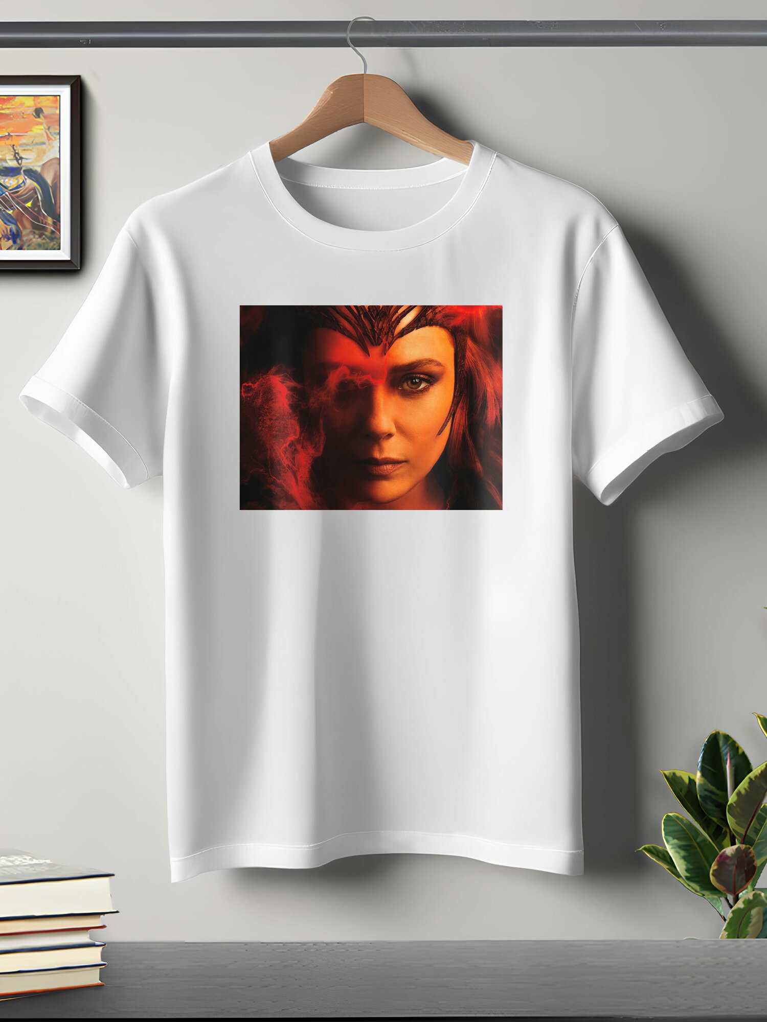 Футболка  Детская ONEQ 122 (7-8) размер с принтом Алая Ведьма, белая