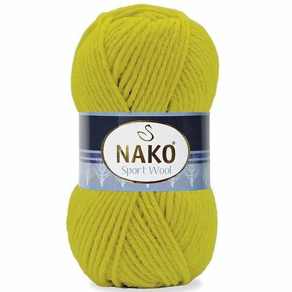 Пряжа Nako SPORT WOOL 13872 незр. лимон (5 мотков)