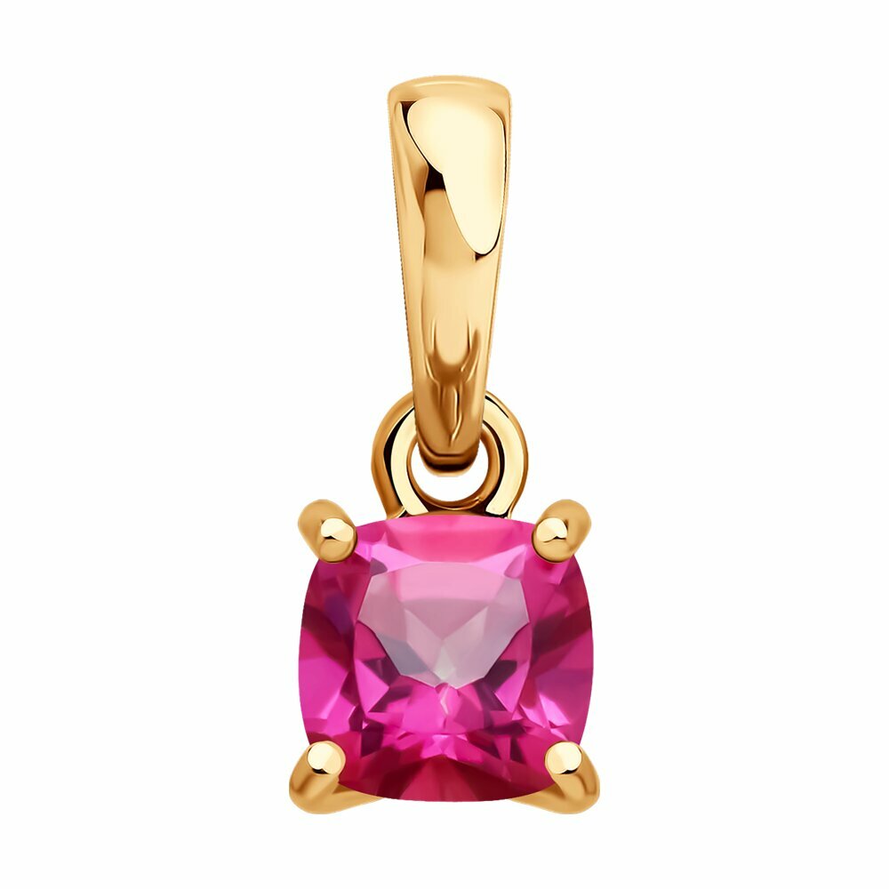 Подвеска, красное золото, 585 проба, топаз