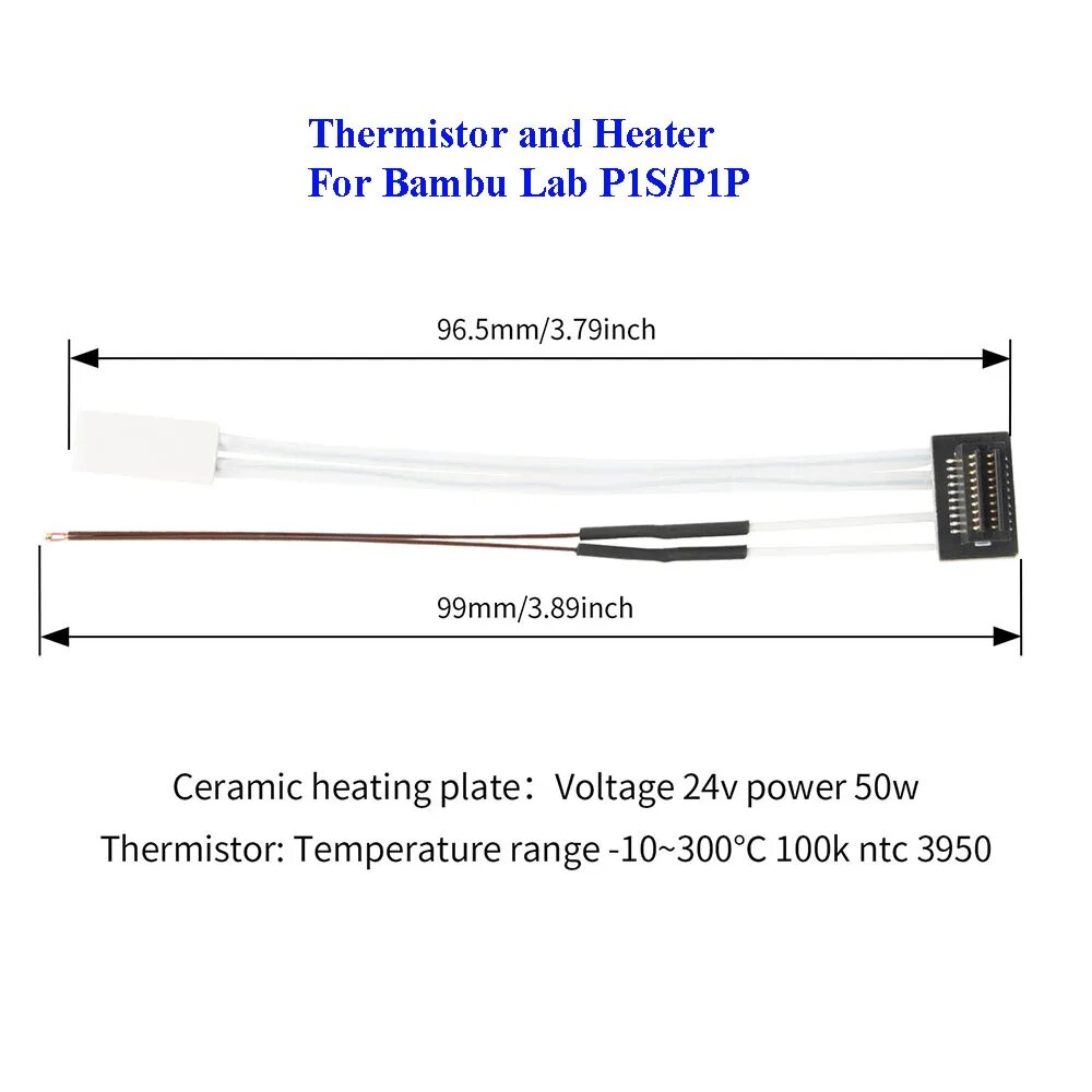 Термистор и нагреватель для Bambu Lab P1S/P1P 24В