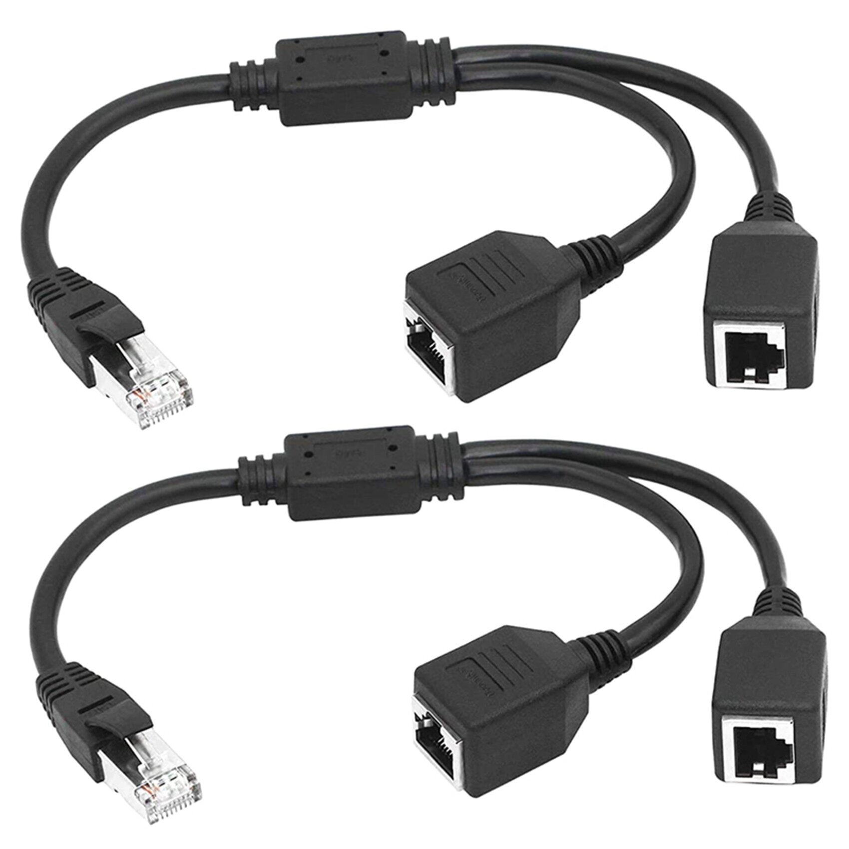 Разветвительный кабель Ethernet RJ45 с 1 штекером на 2 гнезда, совместимый с Cat5, Cat6