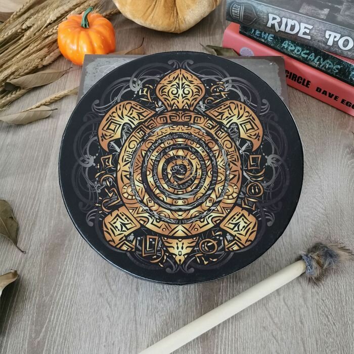 Бубен шаманский, 25 см, черепаха