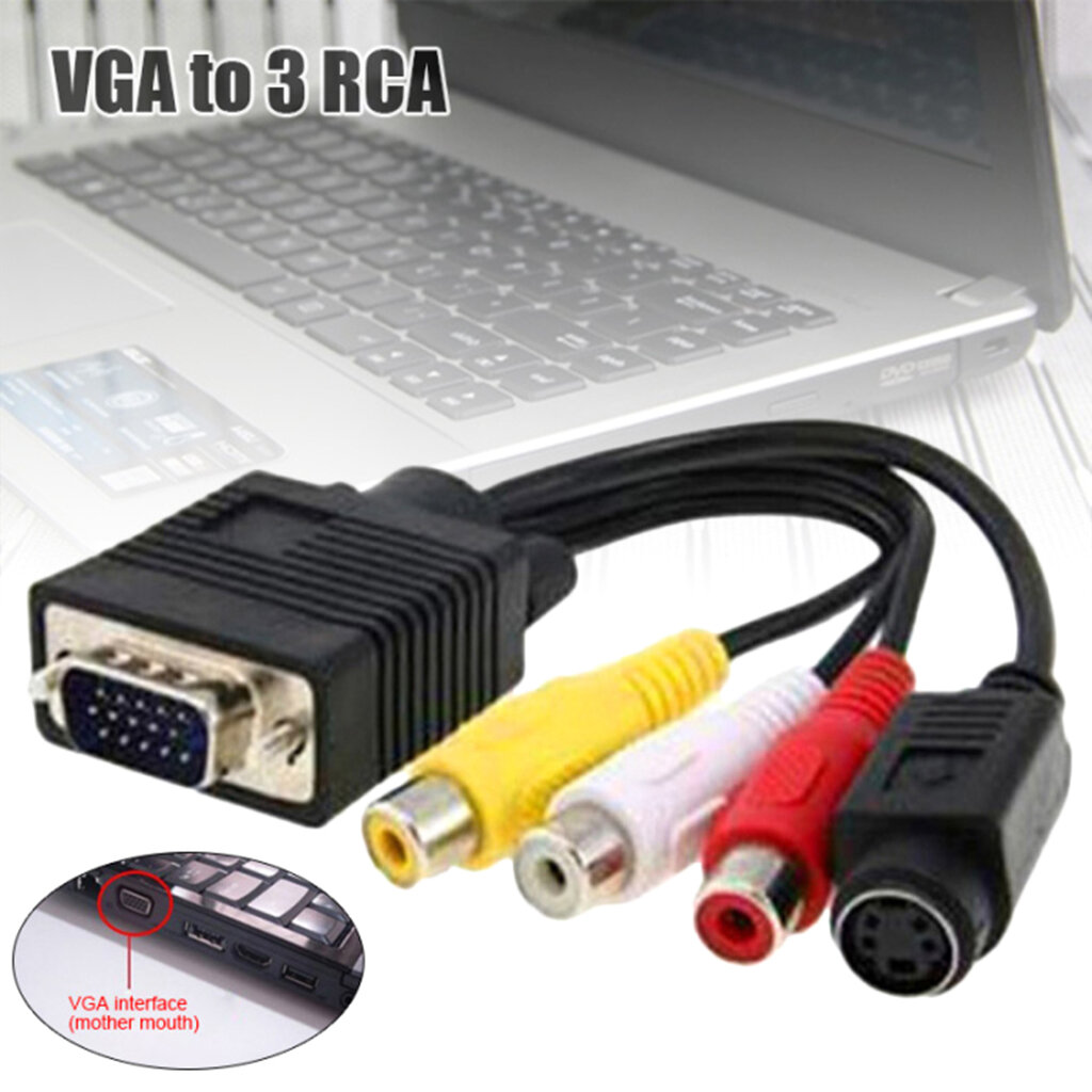 Для подключения VGA-кабеля Vedio к компоненту 3RCA + S Video AV