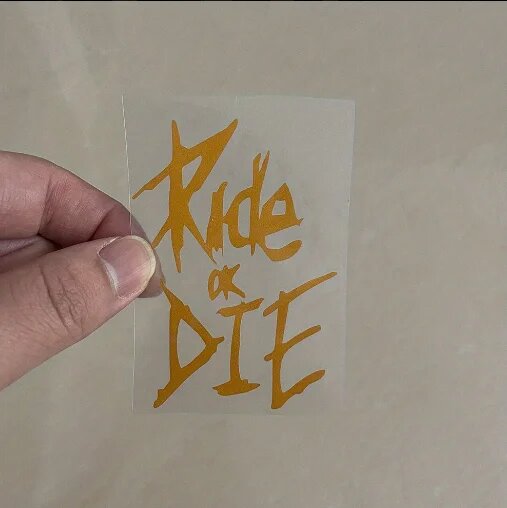 Наклейки на раму велосипеда Ride Or Die винил белые/черные Orange