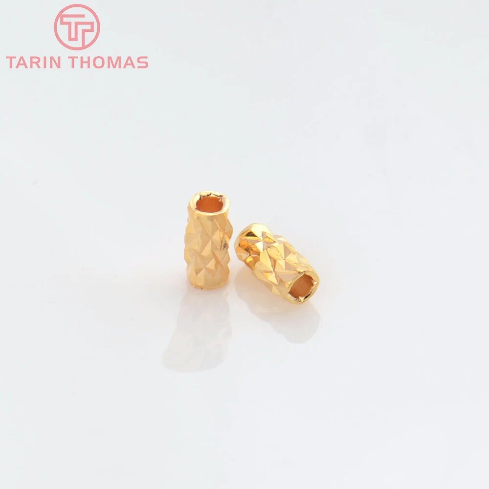 Латунные бусины для браслета TARIN THOMAS 20 шт. 3х6 мм золотого цвета