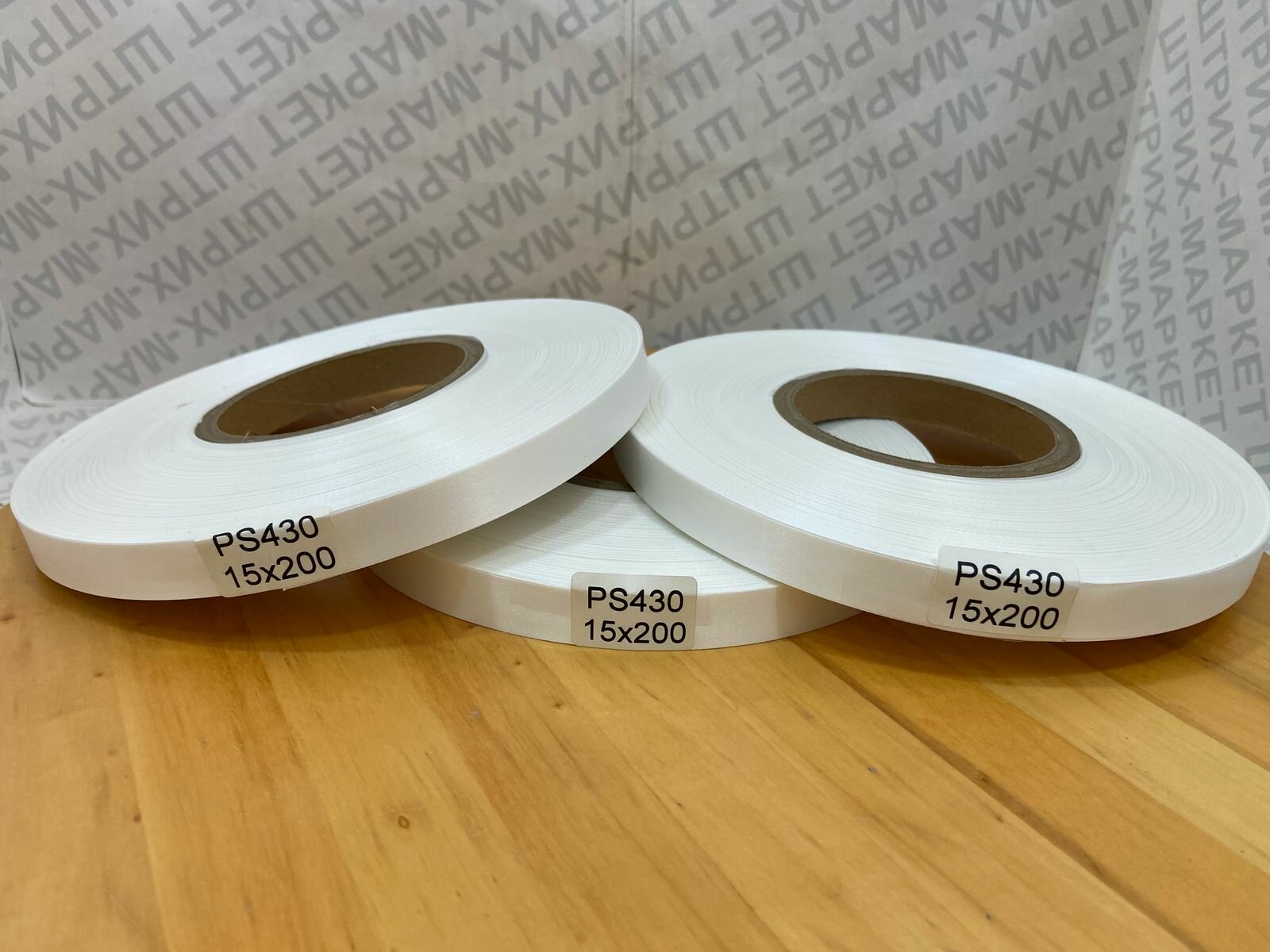 Сатиновая лента 15х200.76 (PS430) для печати 3 рулона в комплекте