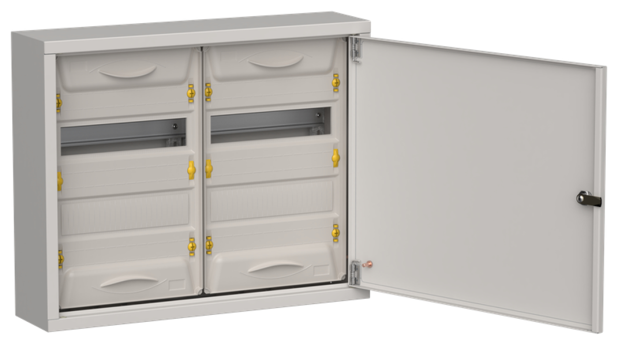 Щит распределительный IEK / ИЭК TITAN 5 ЩРн-48, стальной, серый, 48 модульных расстояний, 2 ряда, IP31 размером 460х570х140мм / электрика