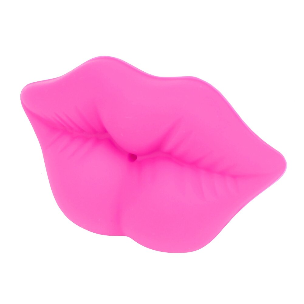 Милая соска-пустышка в форме губ, забавная силиконовая соска-пустышка с защитой от выскальзывания (розово-красная).