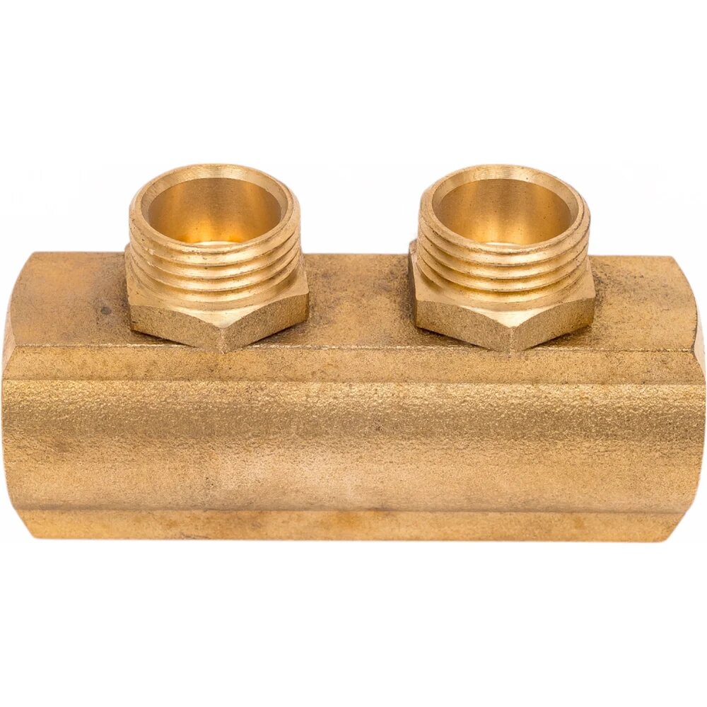 Коллектор дтрд ВР 1 на 2 выхода НР 1/2, межосевое 35 мм, Коллектор дтрдвр1 на 2 выхода нр1/2 межосев