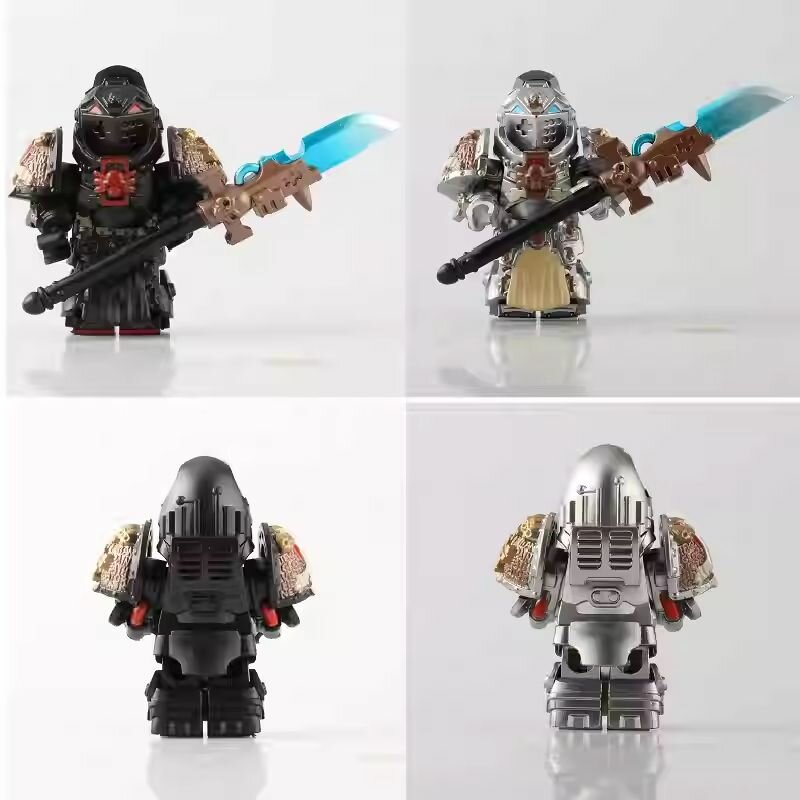 Набор минифигурки Космический десантник Space Marine / Warhammer 40000 золотой. серый. черное. рыцарь/ совместимы с конструкторами 3шт (4.5см, пакет)