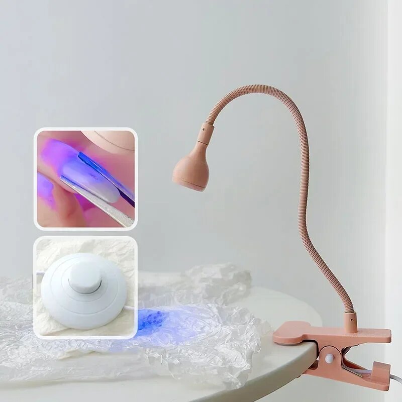 Розовая клипсовая UV LED лампа для ногтей