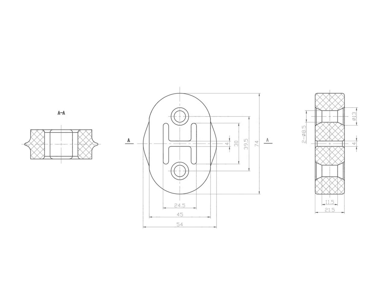 UNIO RMP-12003 (18215S5DA01 / 18215TR0A01) крепление глушителя Honda (Хонда) Civic (Цивик) vi-vIIi 97-, cr-v II, iv 01-, Jazz